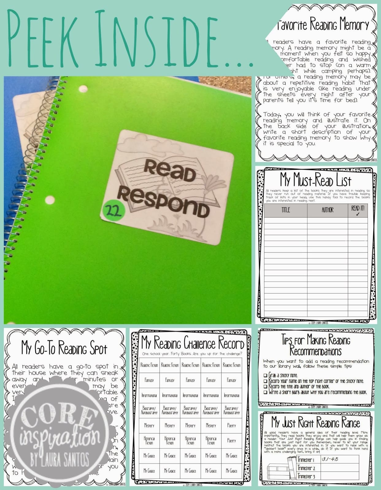 Reader's Workshop Series - Read and Respond Journals - Core Inspiration